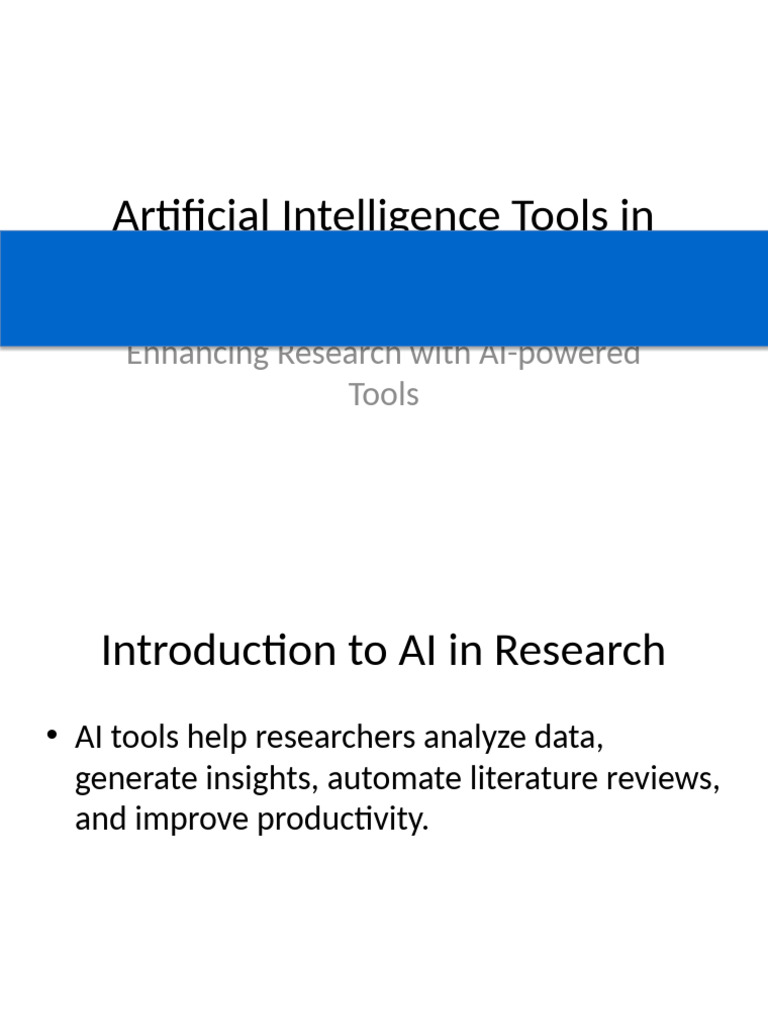 AI Tools for Enhanced Research Efficiency | PDF