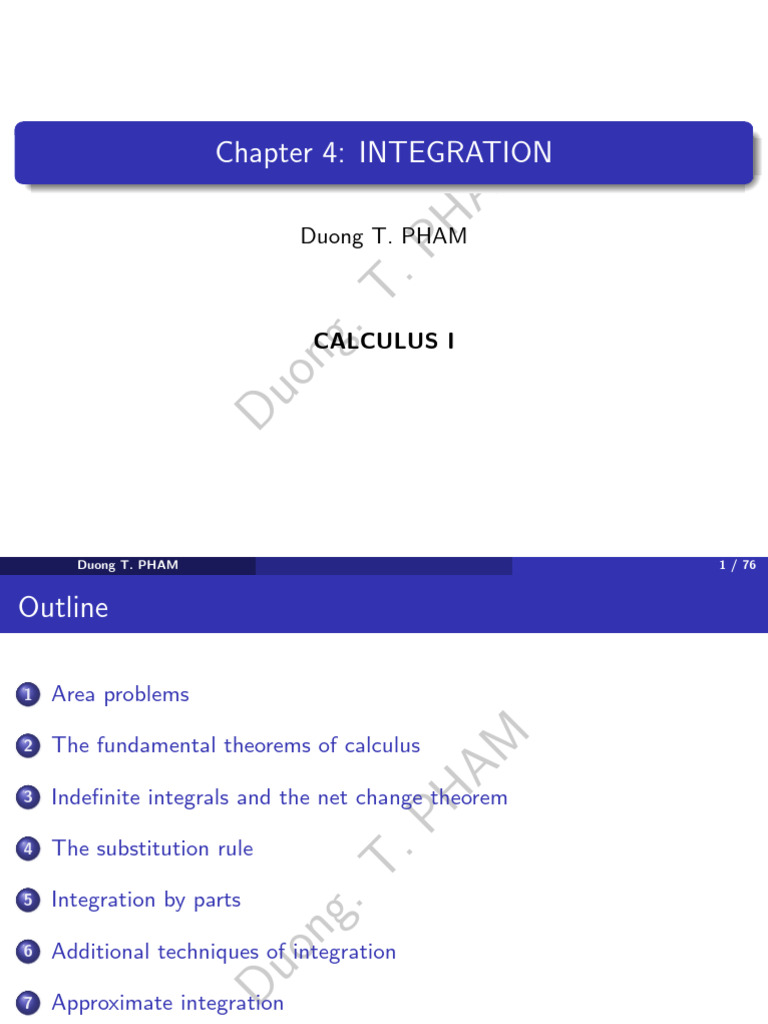 Calculus I: Integration Techniques Overview | PDF | Mathematical ...