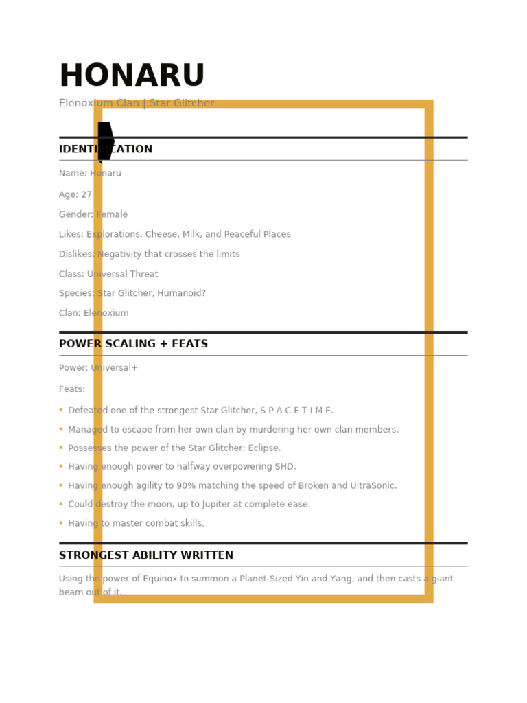 Honaru's Classifications... | PDF