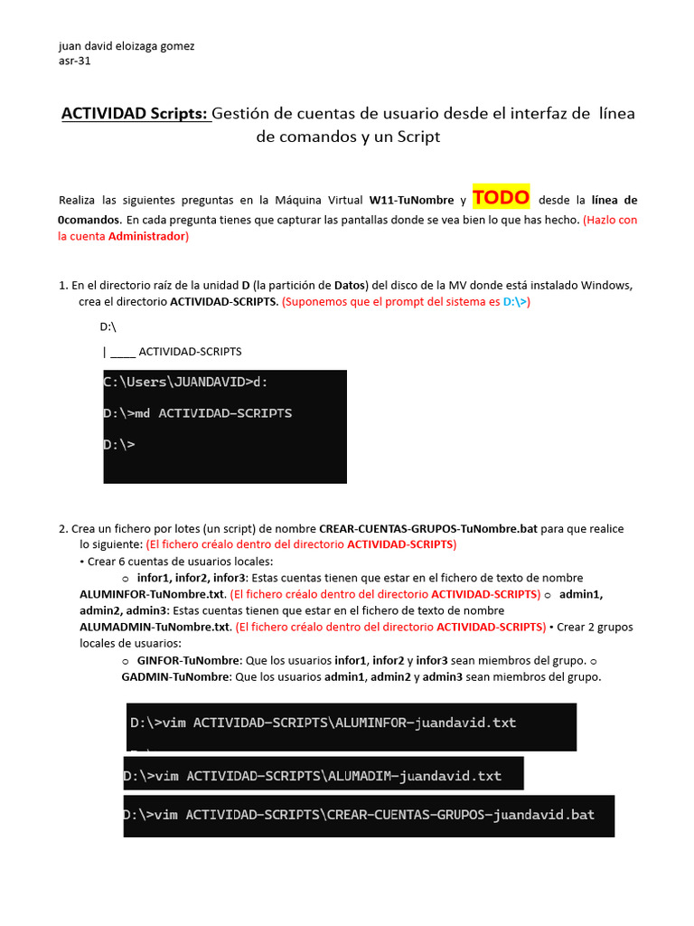 ACTIVIDAD Scripts-EN W11 | PDF | Archivo de computadora | Lenguaje de escritura