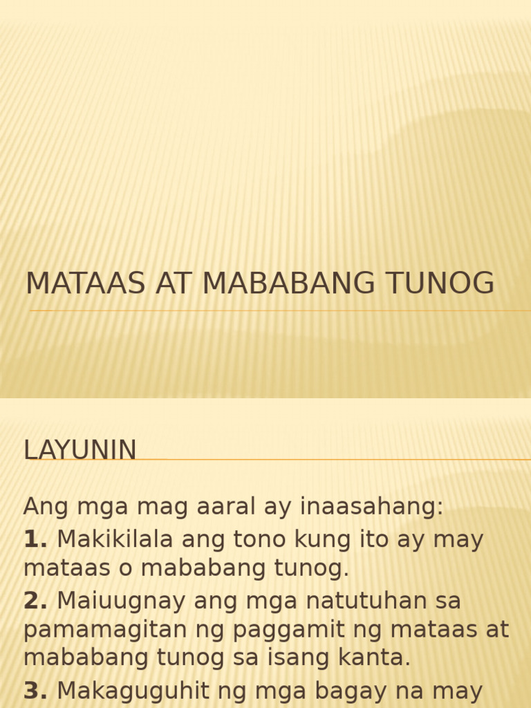Mataas at Mababang Tunog | PDF