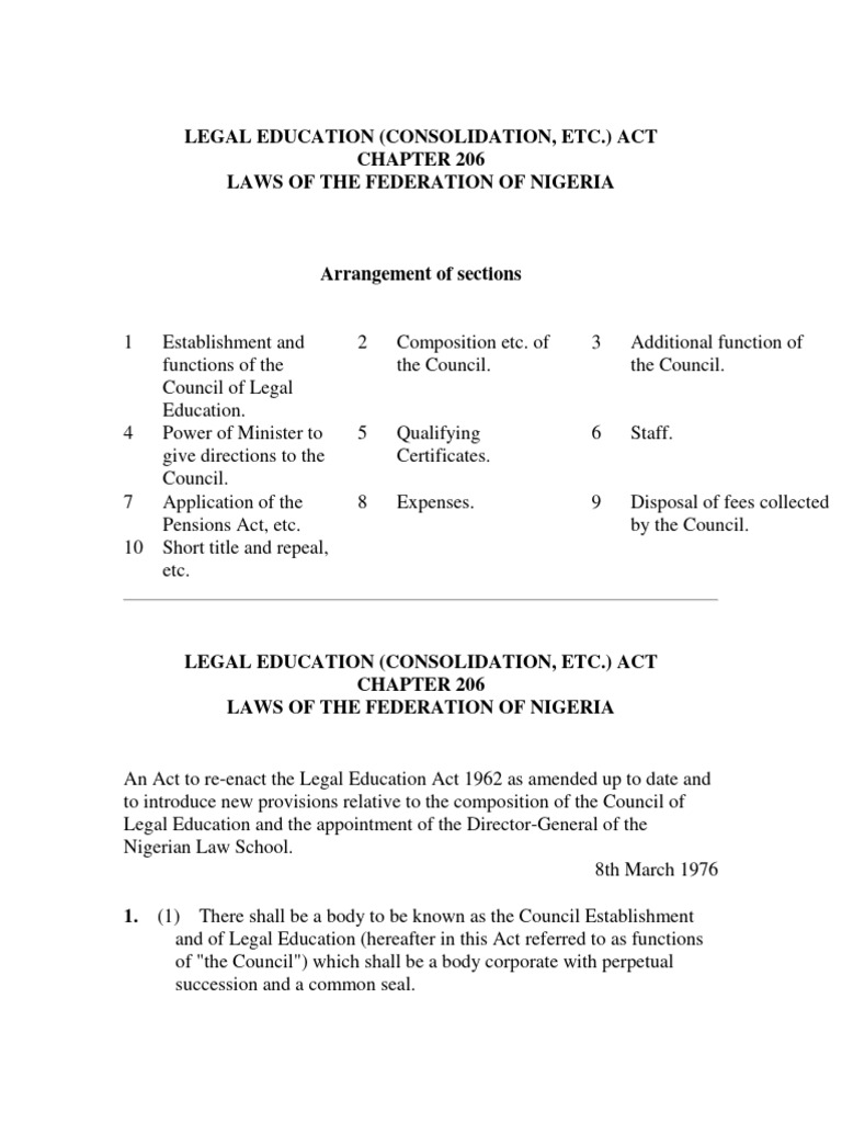 Legal Education Consolidation Act | PDF | Attorney General | Law School