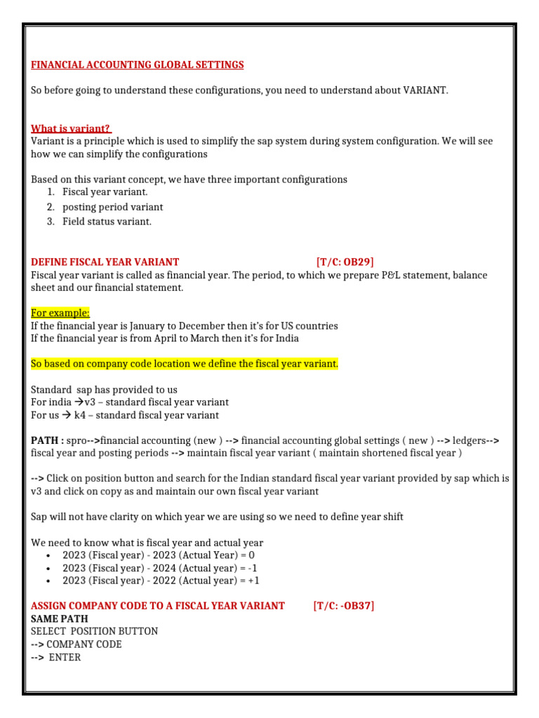 2 - Financial Accounting Global Settings | PDF | Financial Accounting | Software