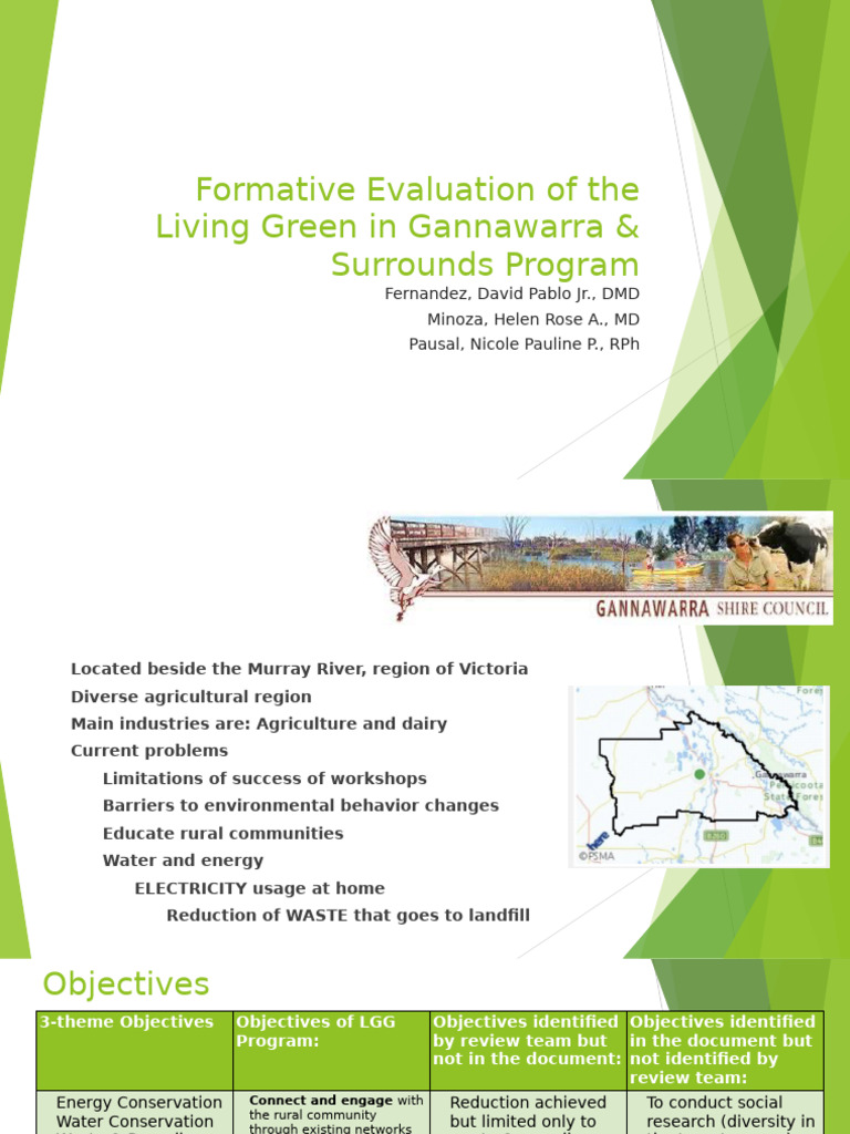 Report 1 Formative Evaluation of The Living Green in Gannawarra | PDF