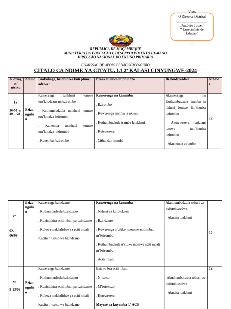 Cinyungwe 2a Kalasi III | PDF