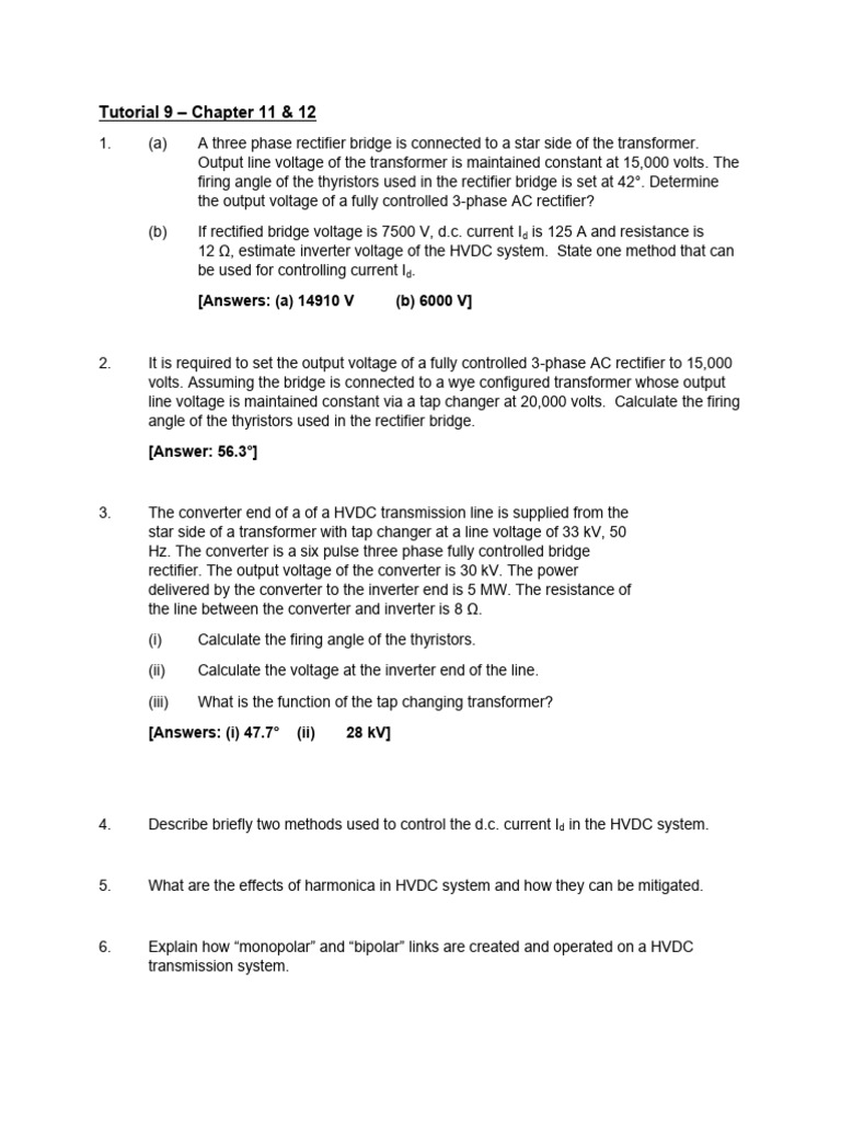HVDC System Rectifier and Reliability Analysis | PDF | Rectifier ...