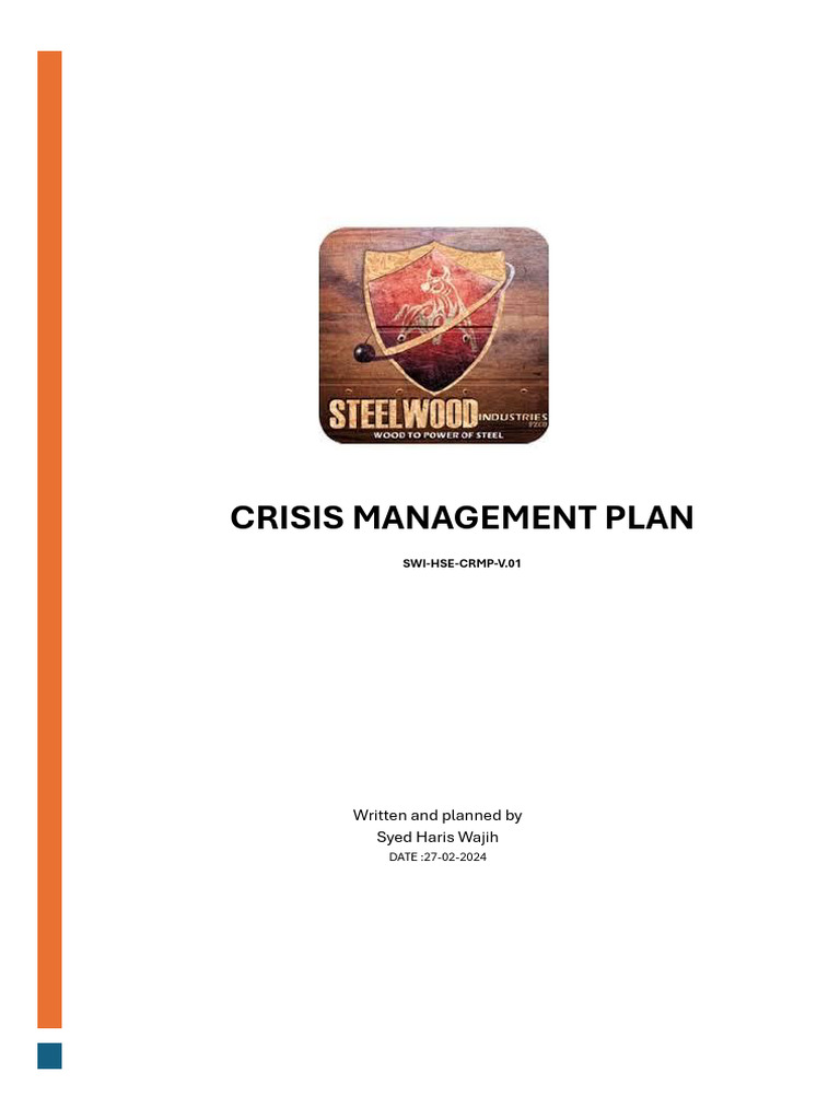 3.4 Crisis Management Plan | PDF | Crisis Management | Emergency