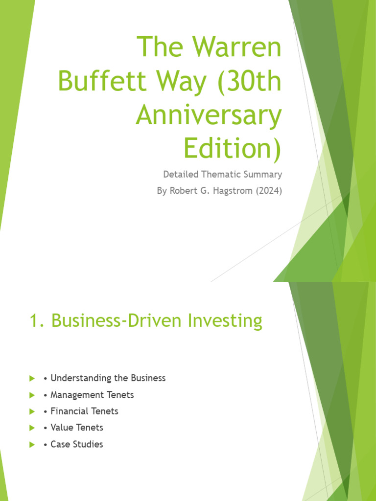 The Warren Buffett Way 30th Anniversary Summary | PDF