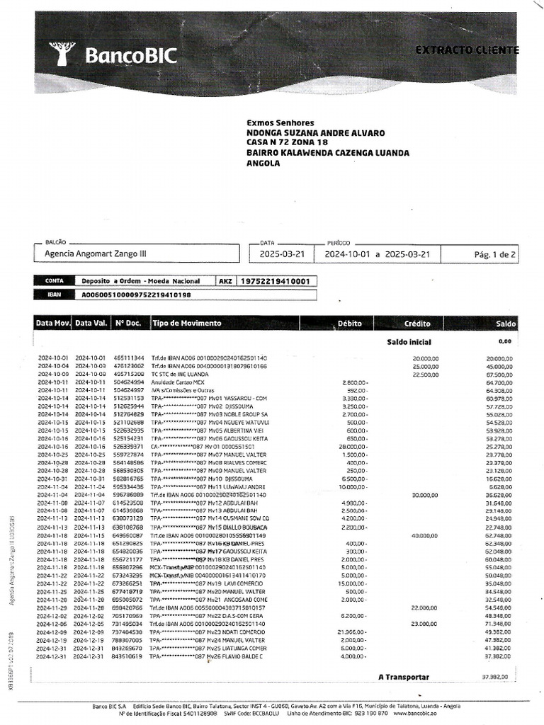 Scan Banco Bic | PDF