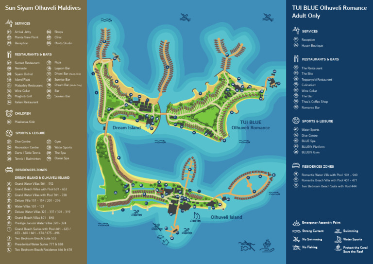 Map Sun Siyam Olhuveli Maldives | PDF | Coastal And Oceanic Landforms ...