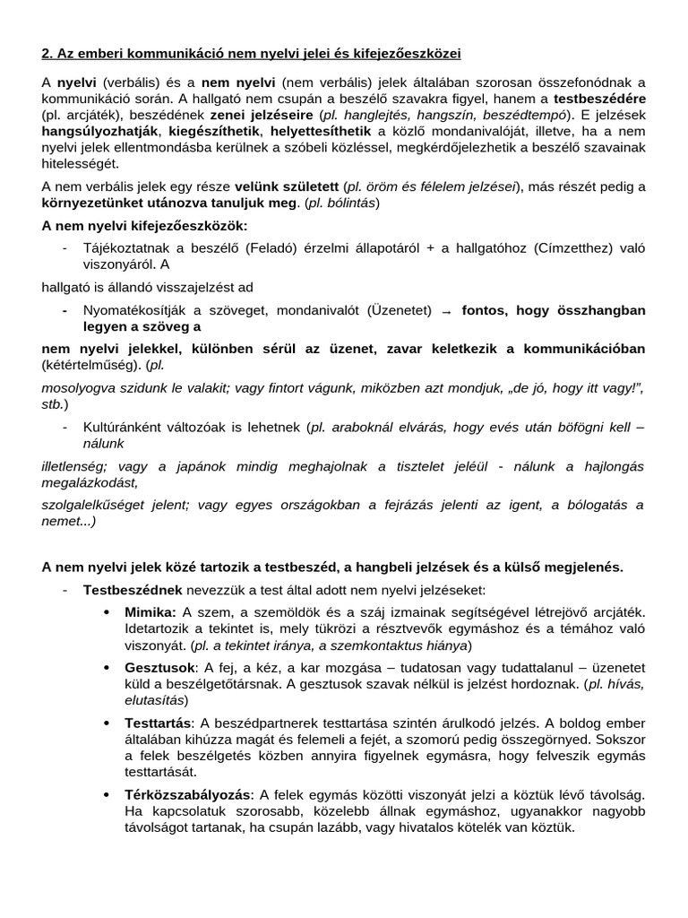 Nyelvtan 2 Tétel - 2025 | PDF