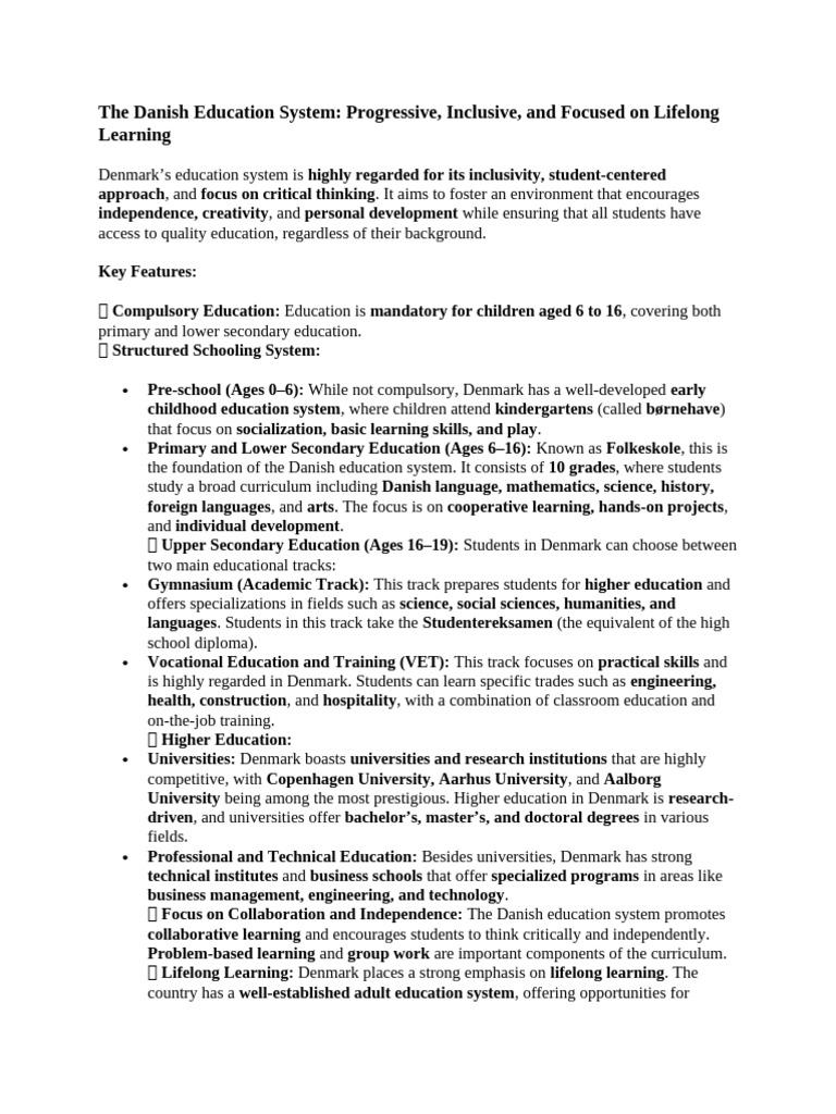 The Danish Education System | PDF | Secondary Education | Denmark
