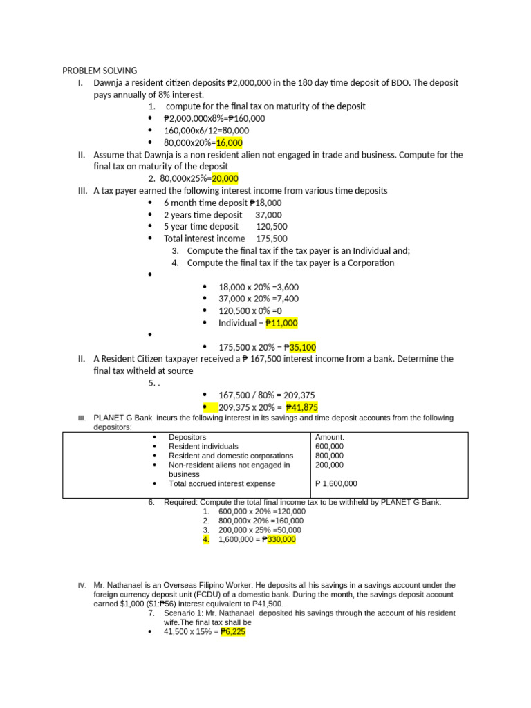 gen009P2EXAM Straight Problem Key Ans | PDF | Income Tax | Taxes