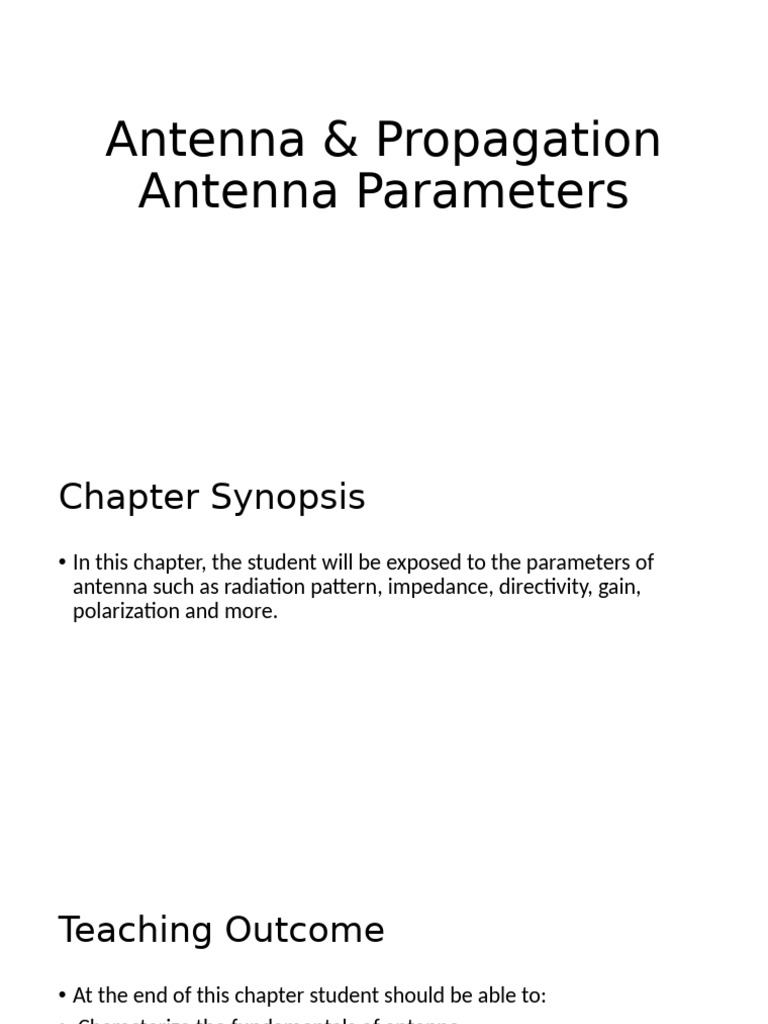 Antenna - Propagation Antenna Parameters | PDF | Antenna (Radio ...