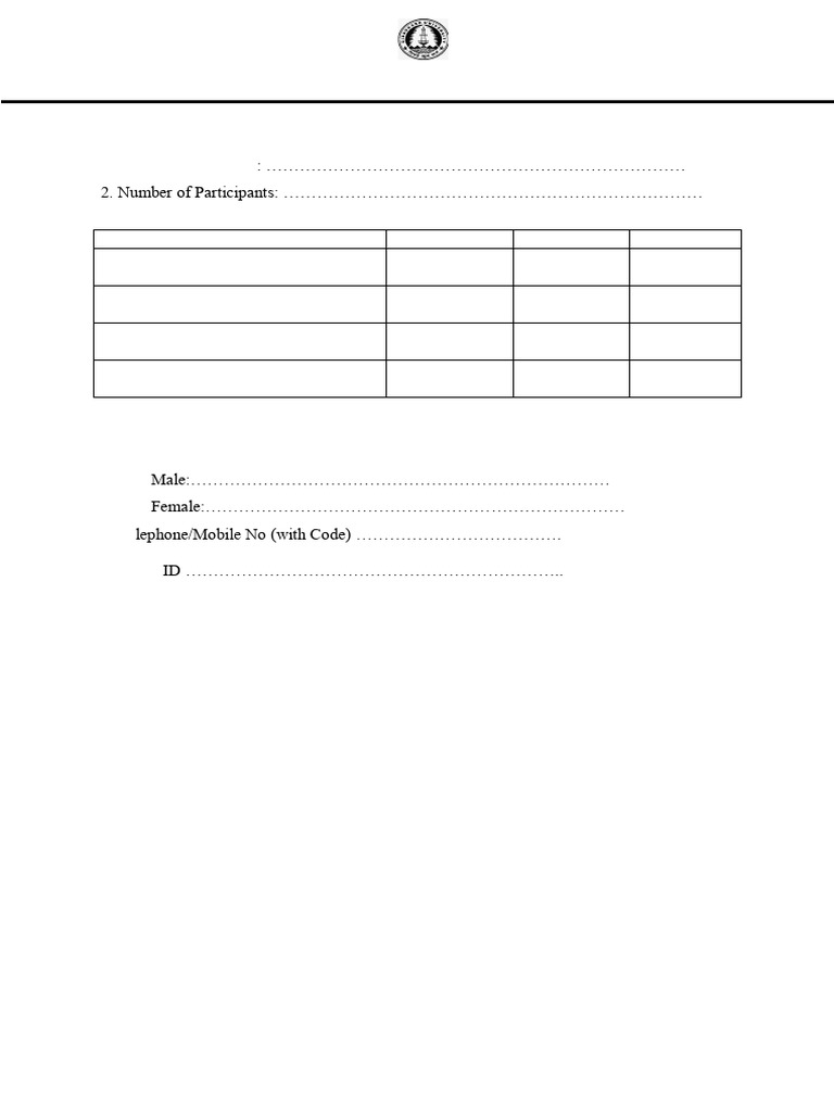 Team Registration Form | PDF