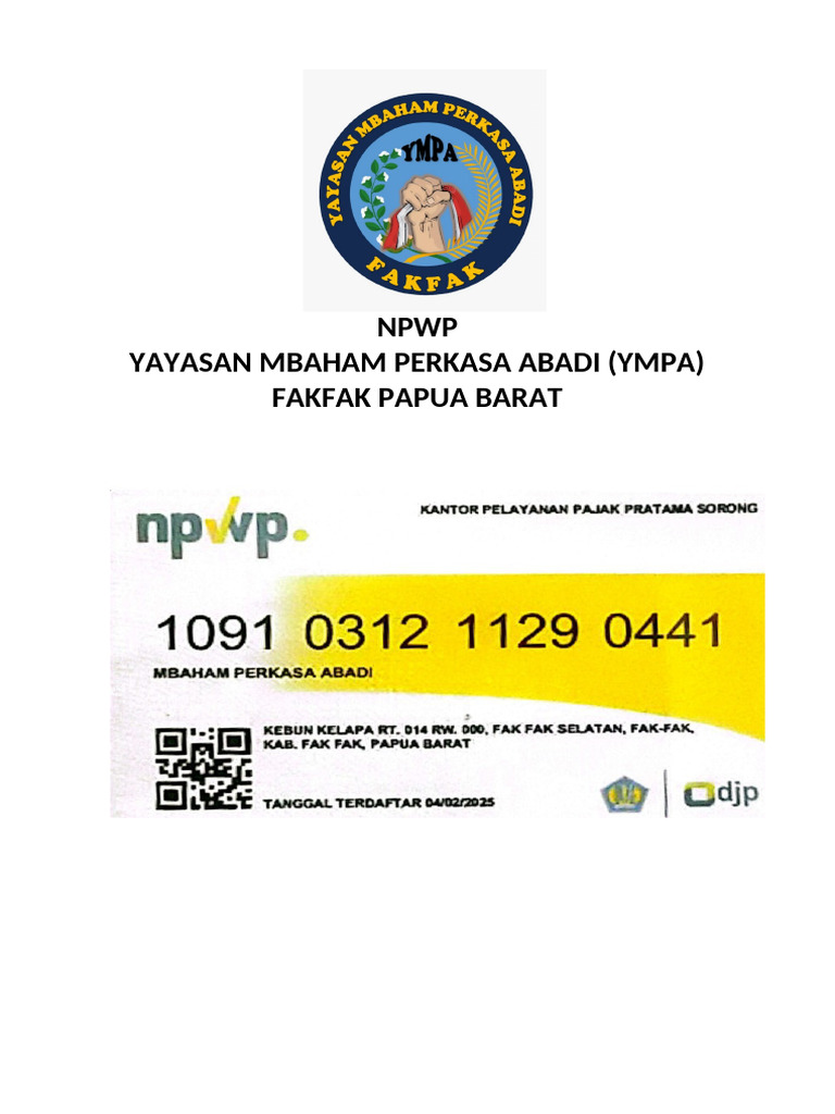 NPWP YAYASAN | PDF