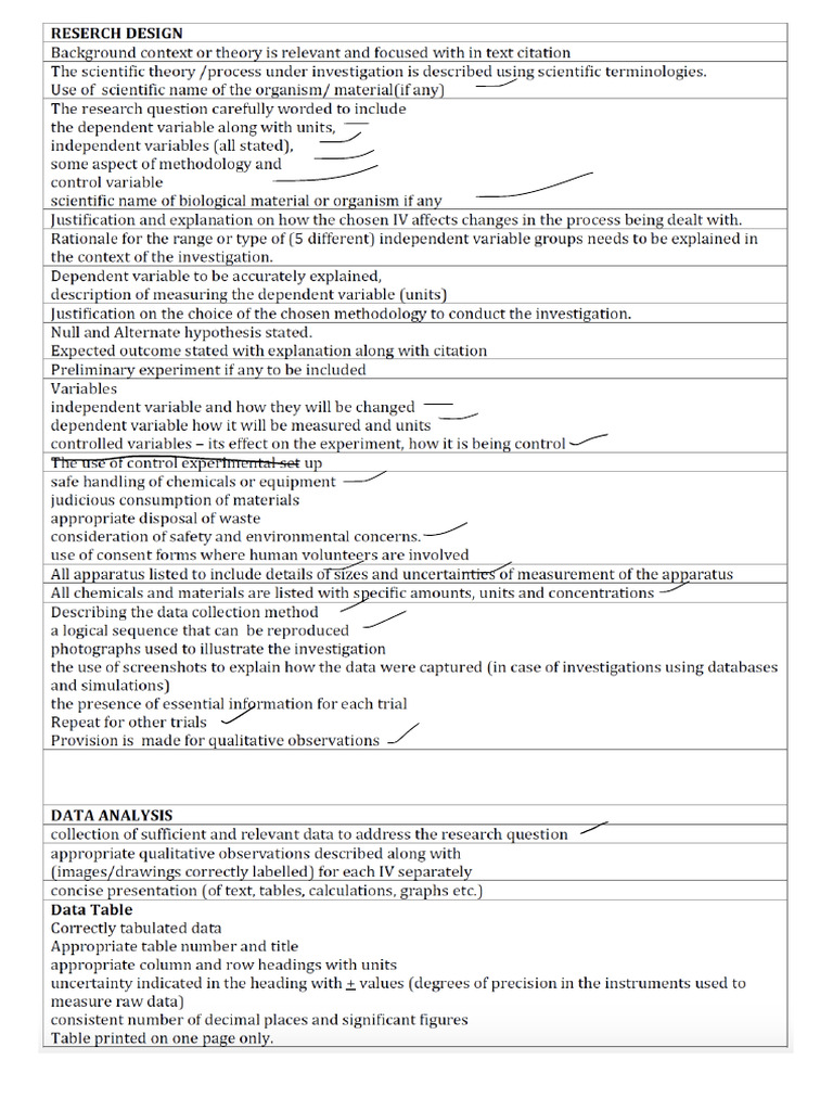 Biology Ia Checklist | PDF