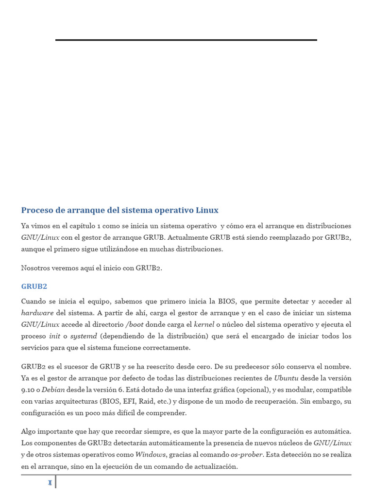 3.2 Proceso de Arranque Del Sistema Operativo Linux V.1.0 | PDF ...