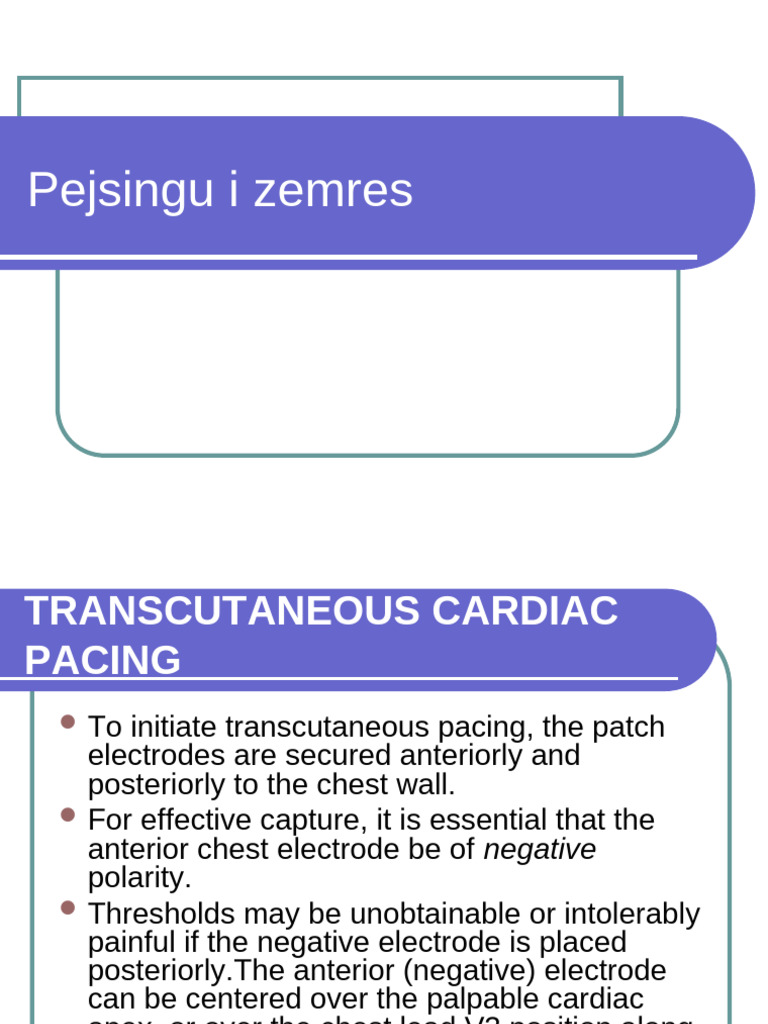 Transcutaneous and Transvenous Cardiac Pacing | PDF | Artificial ...