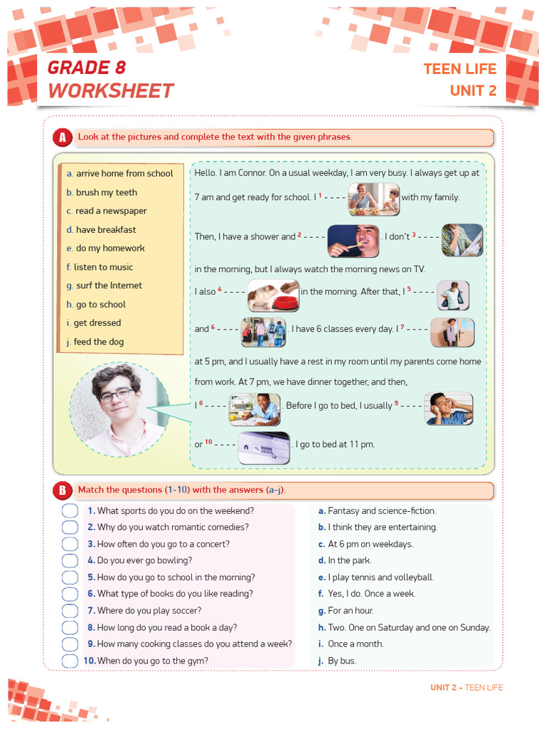 Unit 2: Teen Life Worksheet | PDF