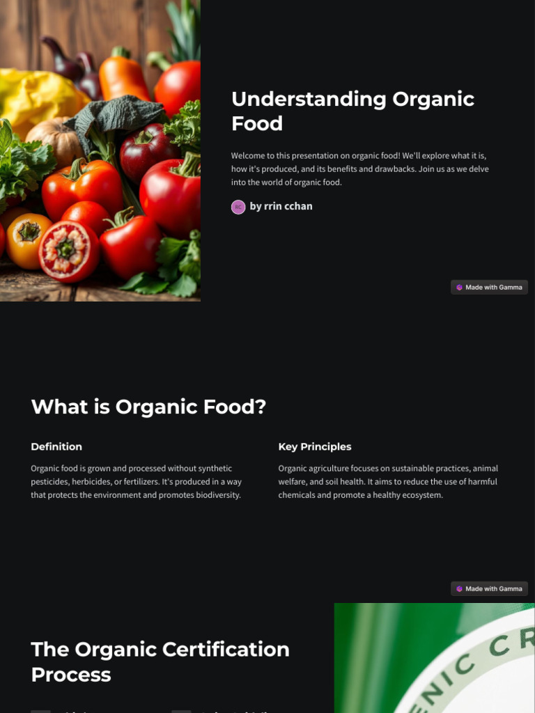 Exploring Organic Food: Benefits & Practices | PDF | Organic Foods ...