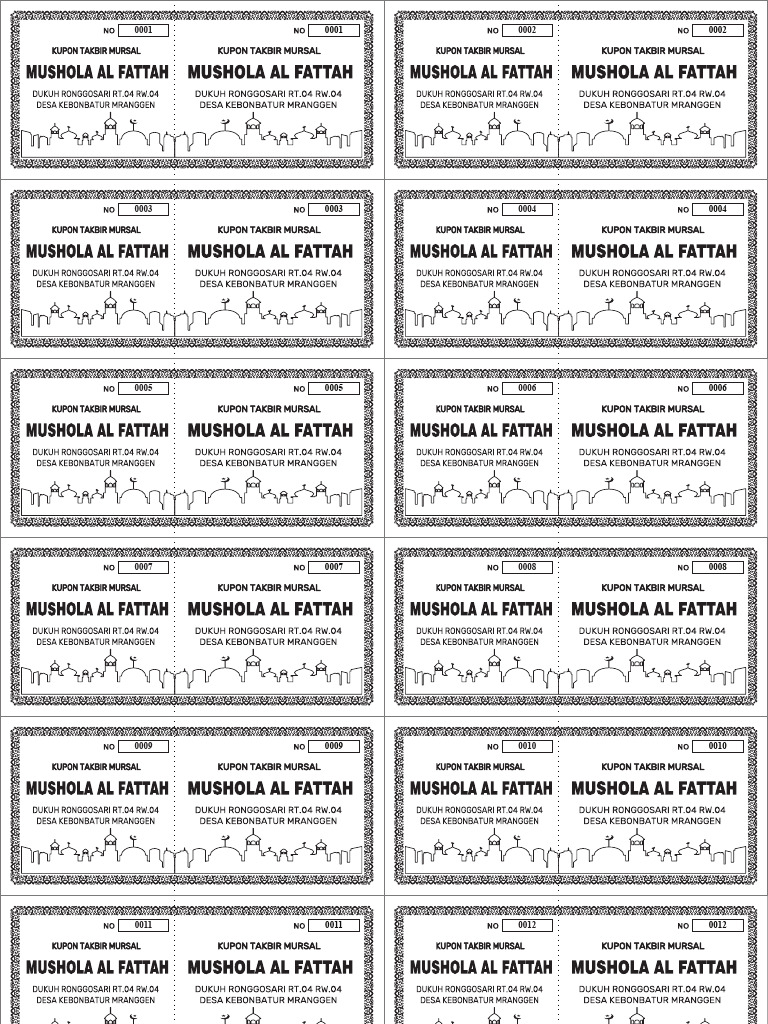 Layout Kupon Takbir | PDF