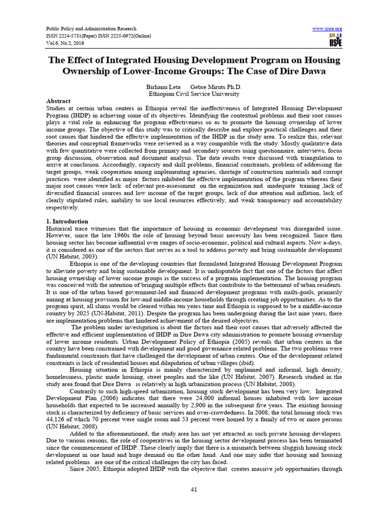 The Effect of Integrated Housing Develop | PDF | Affirmative Action ...