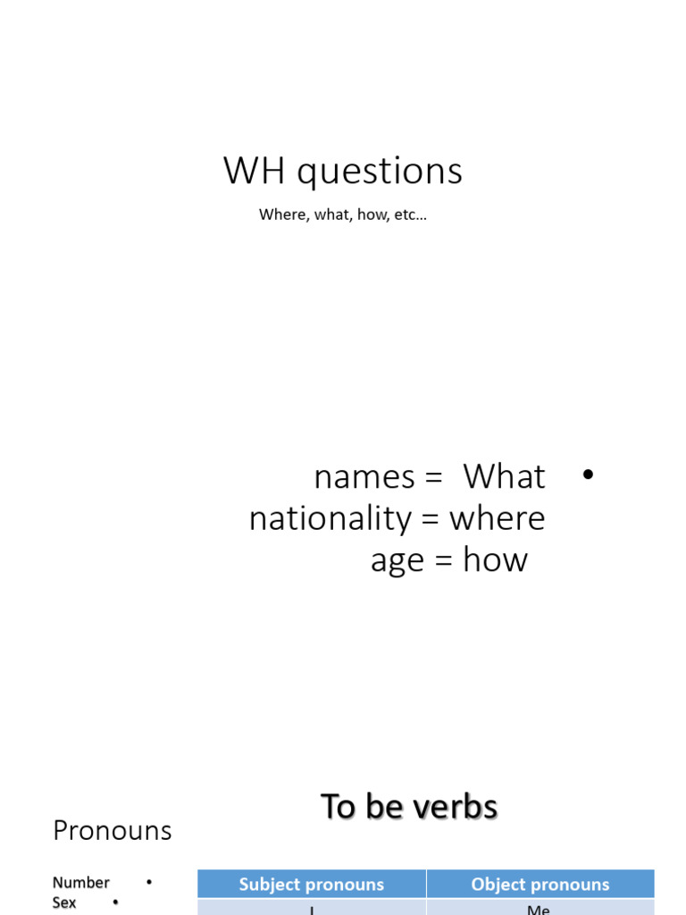 Session 1 To Be Verbs and Pronouns | PDF
