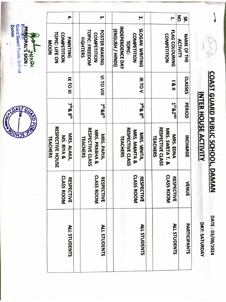 Inter House Activity | PDF