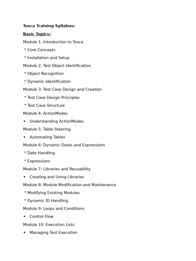 Tosca Syllabus Plan | PDF