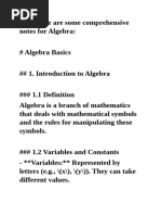 Algebra Notes | PDF