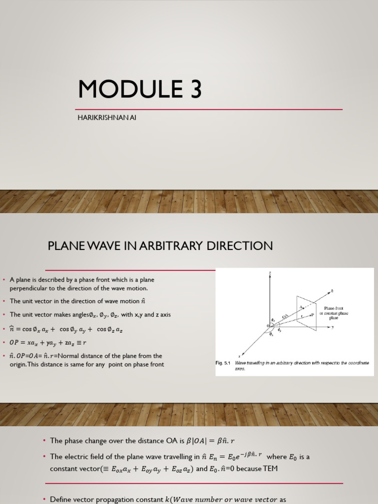 Plane Wave Propagation in Arbitrary Directions | PDF | Polarization ...