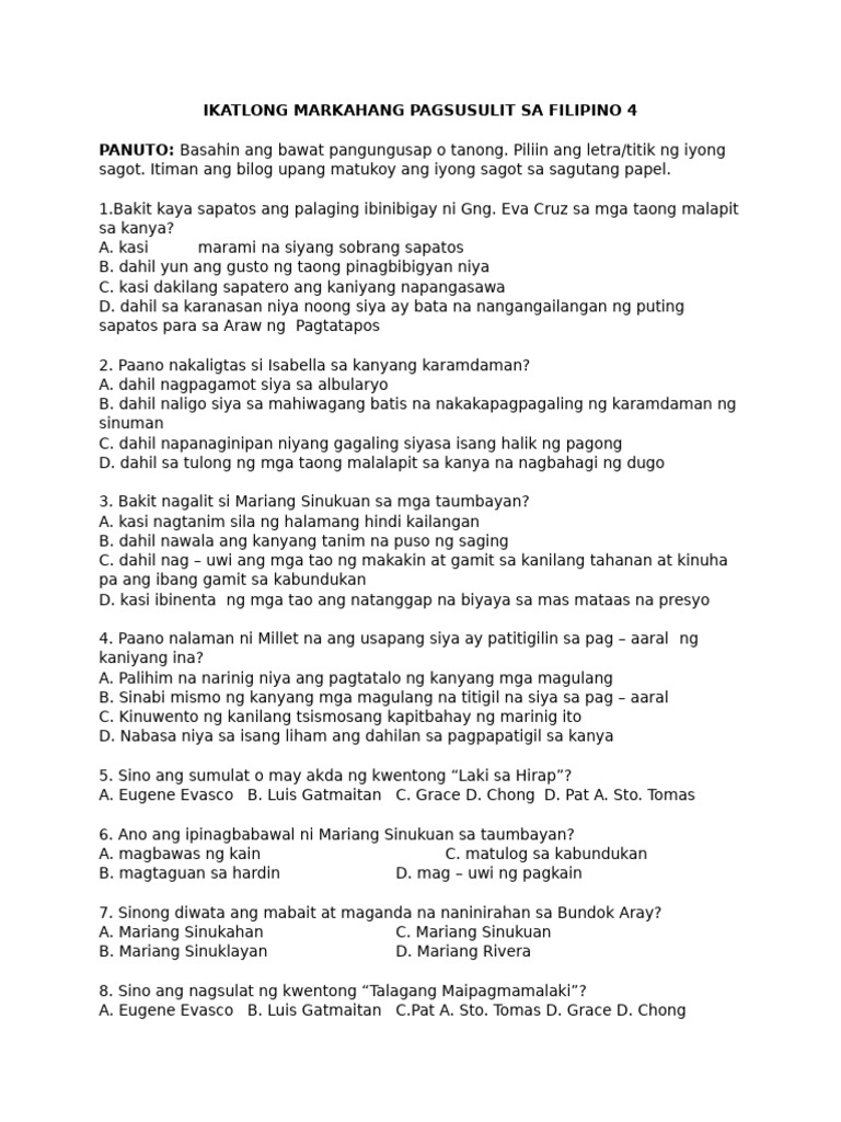 Filipino 4 | PDF