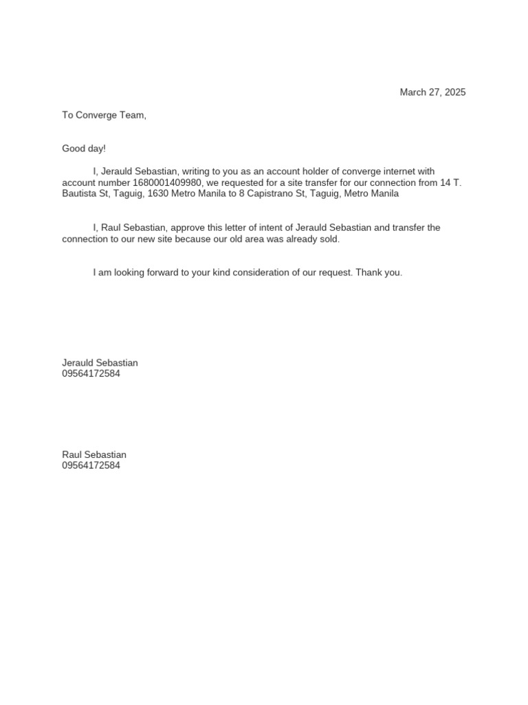 Letter of Intent-Converge | PDF