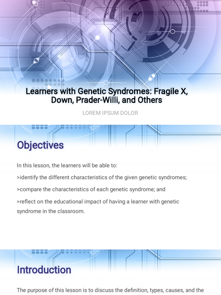 Learners With Genetic Syndrome | PDF | Down Syndrome | Intellectual ...