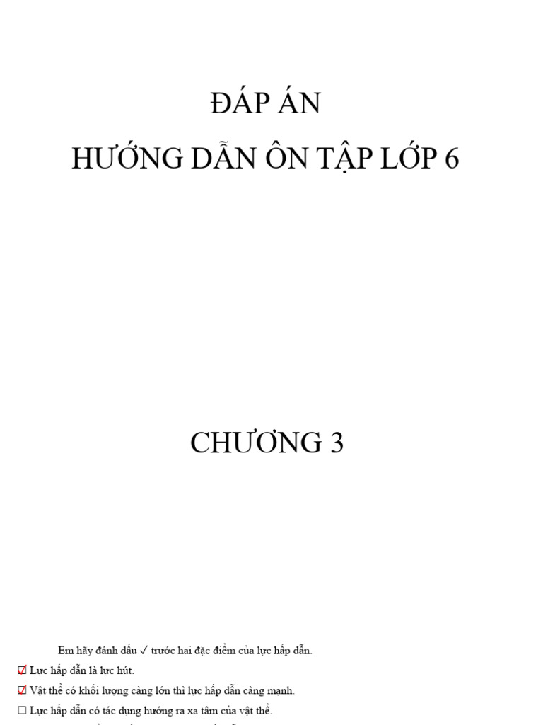 Đáp án - Ôn tập cuối HK 1 - KHTH - LỚP 6 - CHƯƠNG 3 VÀ 4 | PDF