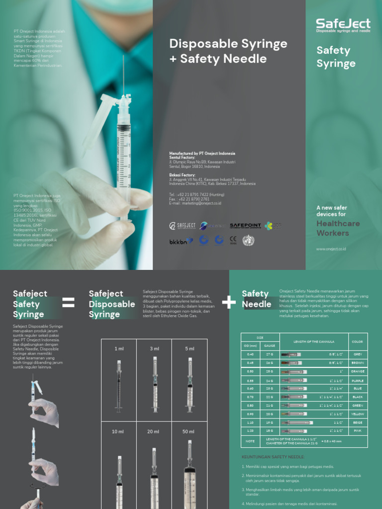 Jarum Suntik Aman dari Oneject Indonesia | PDF