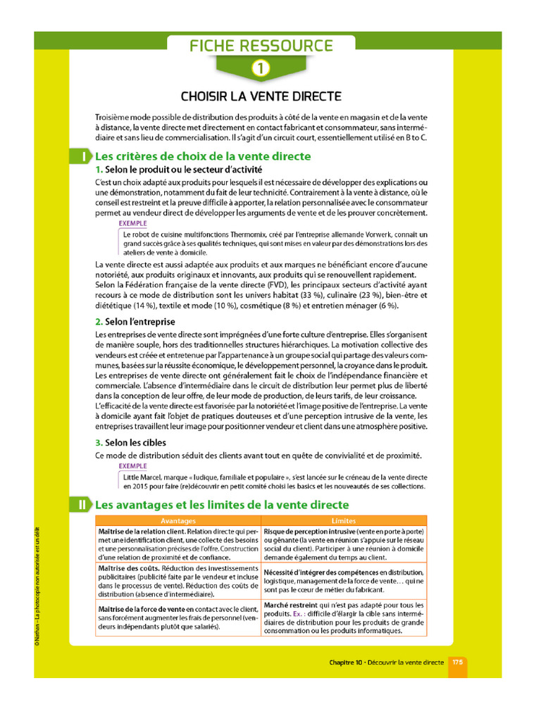 Chapitre 10 Fiche Ressources | PDF