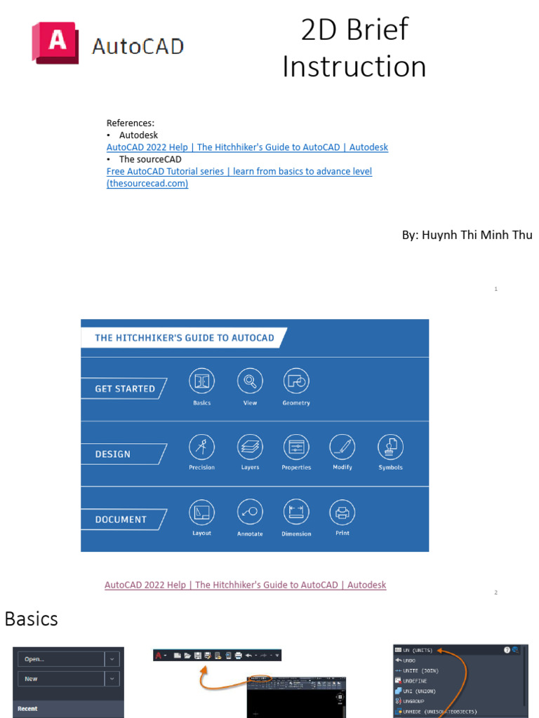 AutoCAD - 2D Brief Instruction | PDF
