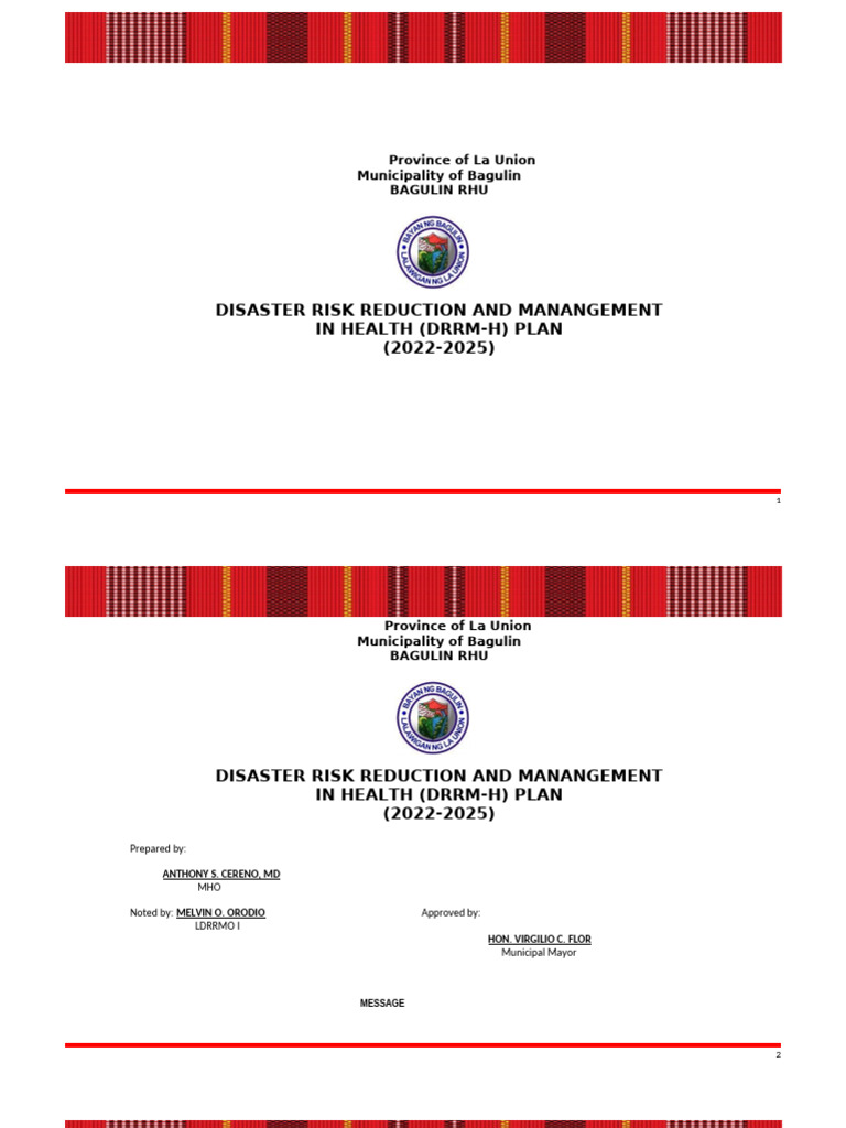 DRRM-H Plan Bagulin | PDF | Emergency Management | Hazards