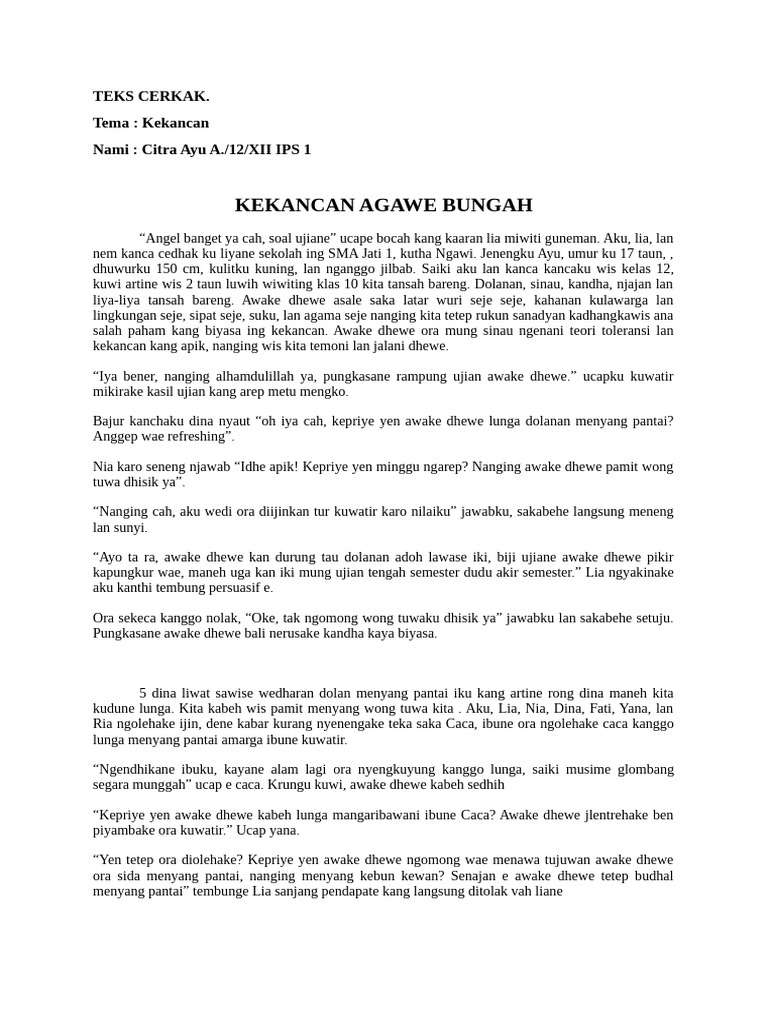 Cerkak Kekancan | PDF