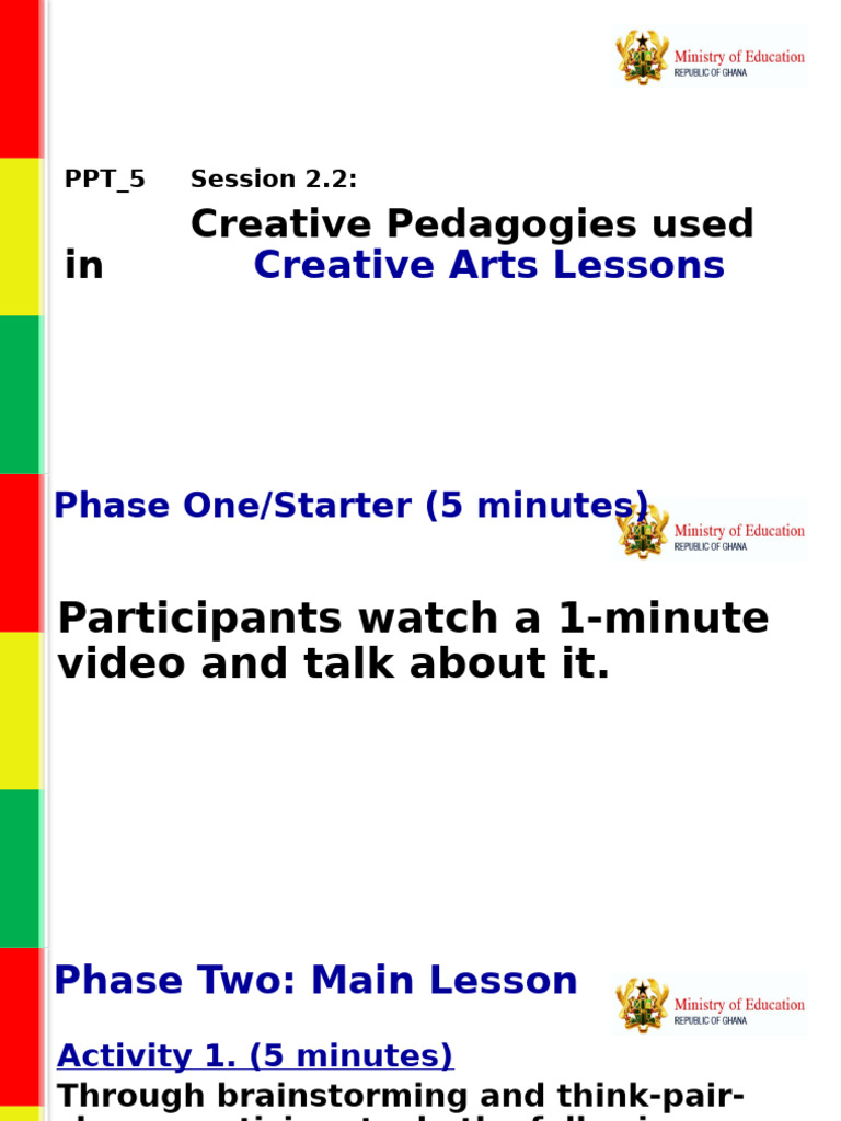 Creative Arts Sample Lesson Creative Pedagogies | PDF | Learning | Pedagogy
