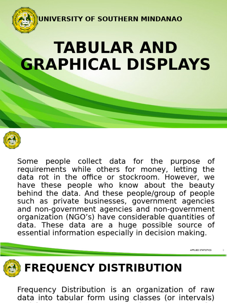 Tabular and Graphical Displays | PDF | Histogram | Statistics