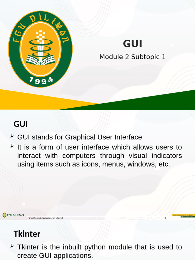 Introduction to Tkinter GUI Basics | PDF