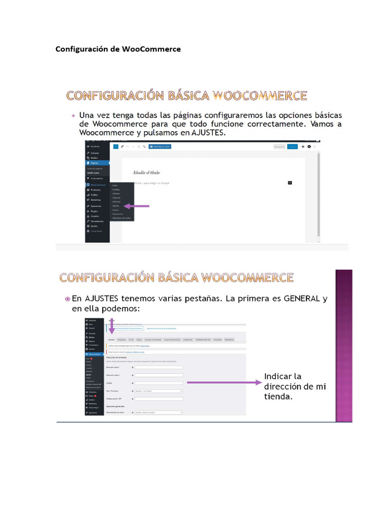 Configuracion Woocommerce | PDF