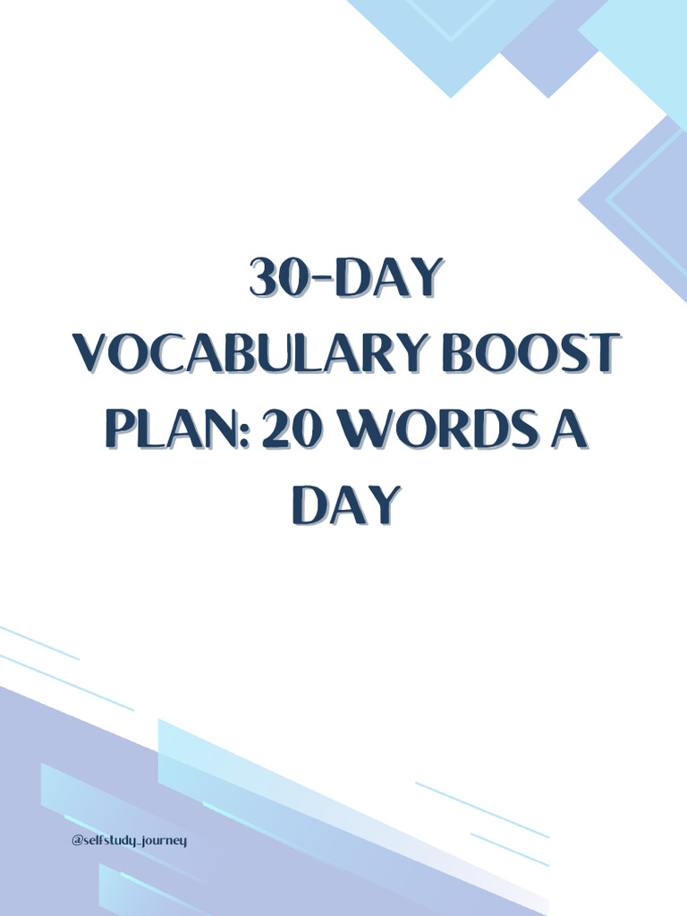 30day Vocabulary Boost | PDF