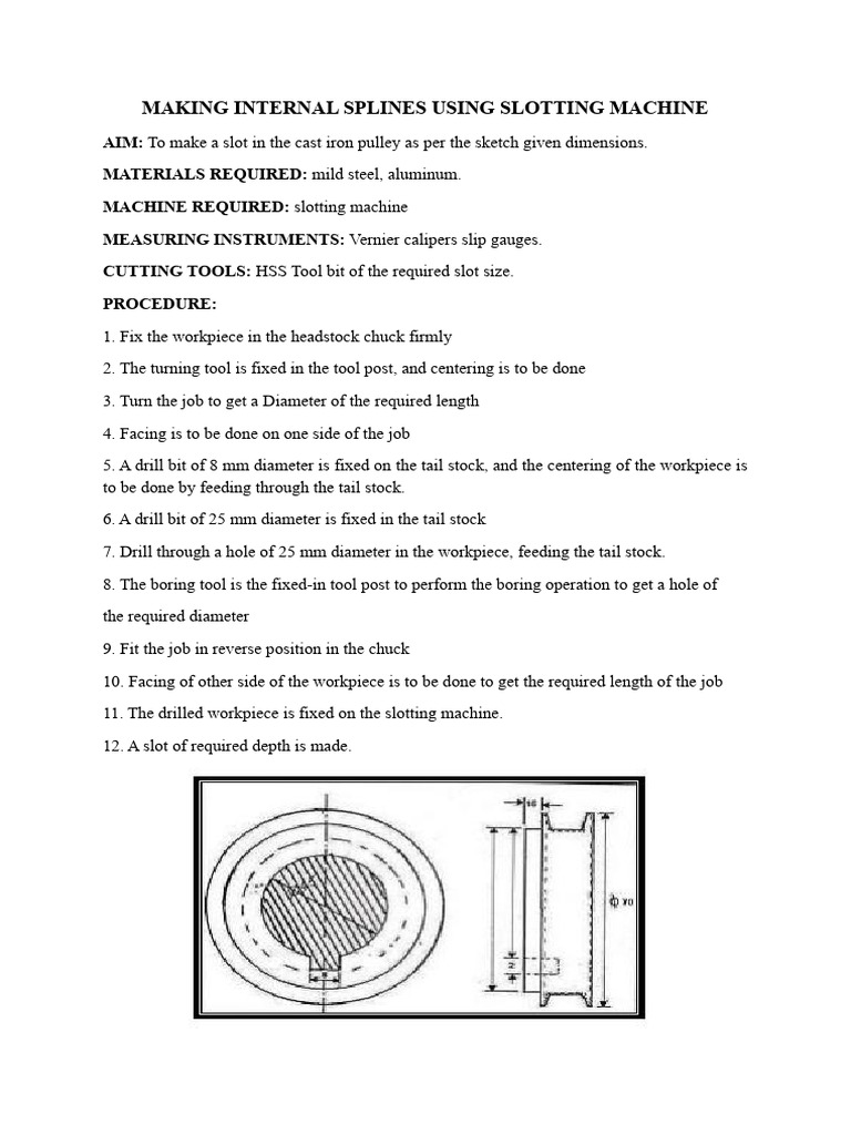 Making Internal Splines Using Slotting Machine | PDF