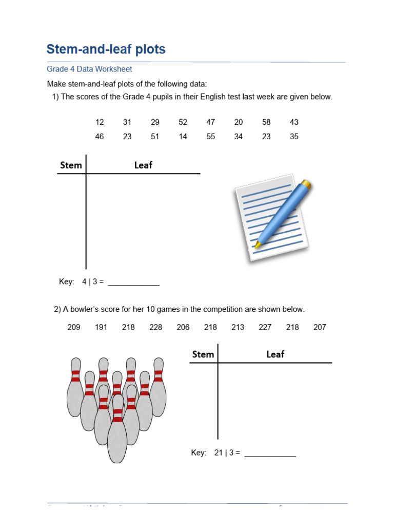 Grade 4 Stem and Leaf Plots B | PDF