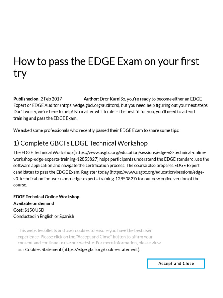 How to Pass the EDGE Exam on Your First Try _ EDGE | PDF | Http Cookie ...