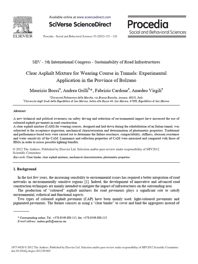 Clear Asphalt Mixture For Wearing Course in Tunnel | PDF | Strength Of ...
